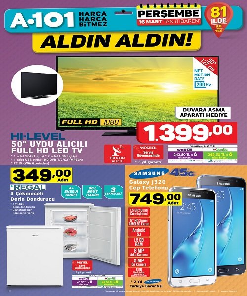 A101 16 Mart 2017 Aktüel Ürünler Kataloğu