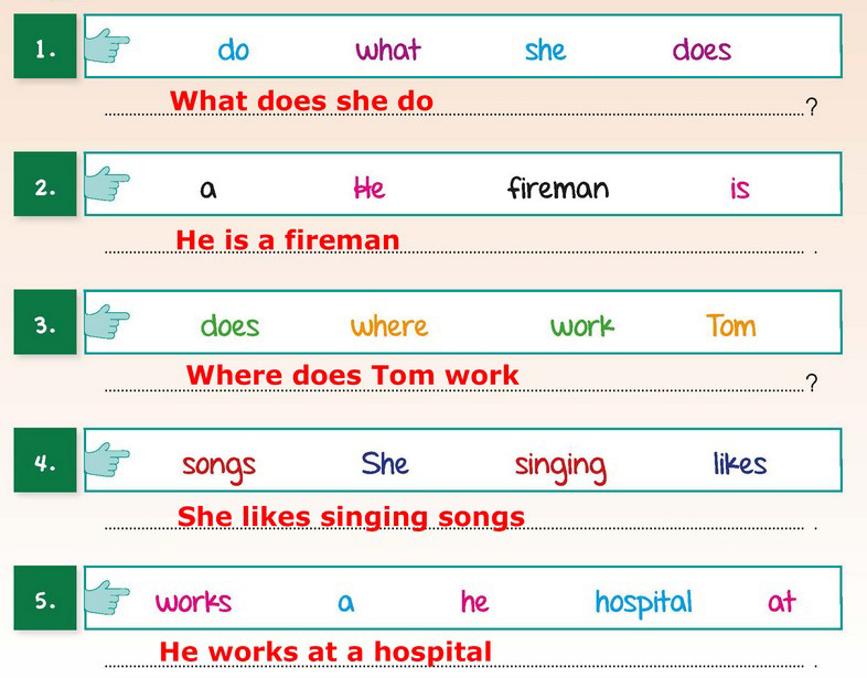 Make sentences and questions with the given words.