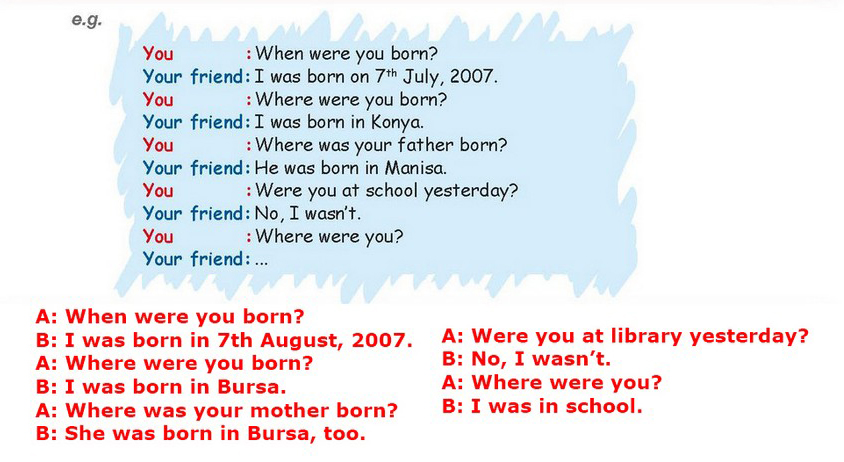 Work in pairs. Ask and answer questions about yourselves as in the example.