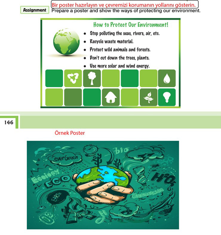 Prepare a poster and show the ways of protecting our environment.