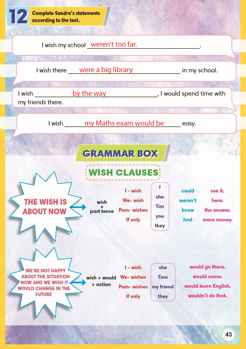 Complete Sandra’s statements according to the text.