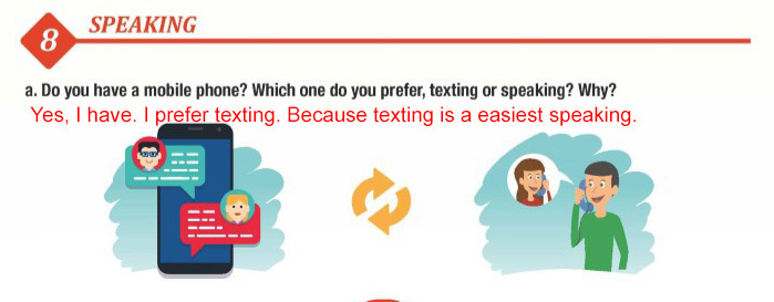 Do you have a mobile phone? Which one do prefer, texting or speaking? Why?