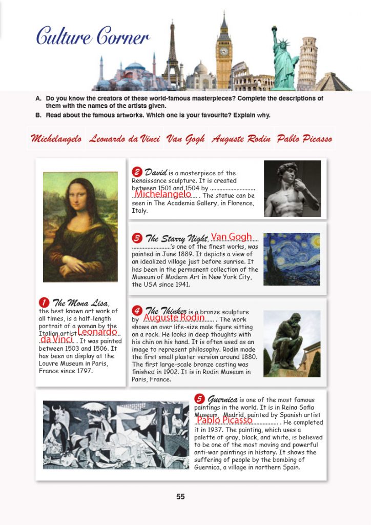 Do you know the creators of these world-famous masterpieces? Complete ...