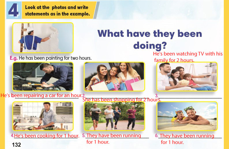 Look at the photos and write statements as in the example.