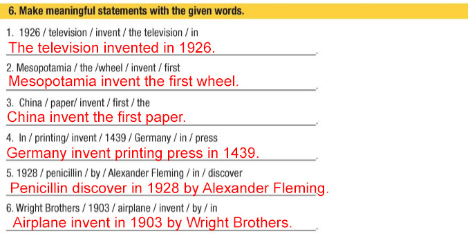 Make meaningful statements with the given words.