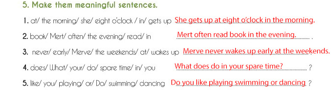 Make them meaningful sentences.