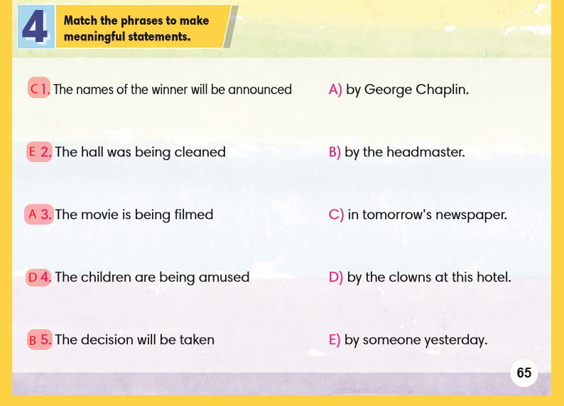 Match the phrases to make meaningful statements.