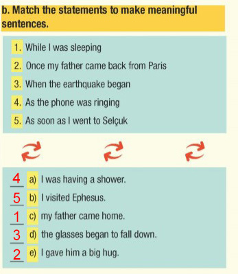 Match the statements to make meaningful sentences.