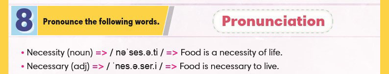 Pronounce the following words.