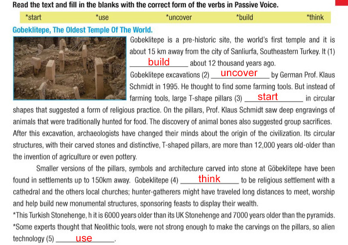 Read the text and fill in the blanks with the correct form of the verbs ...