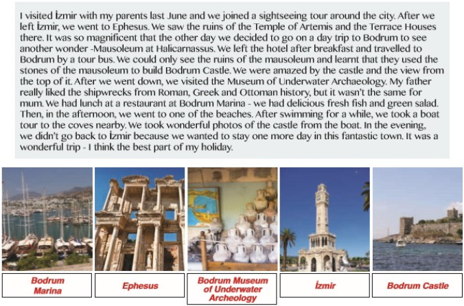 Read the text and write the names of the places the family visited.