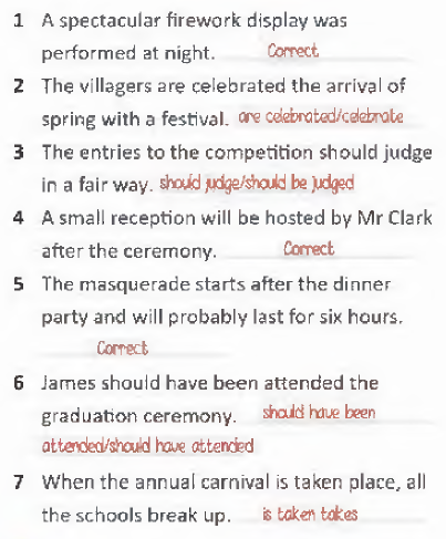 Underline the mistakes and write the correct forms in the blanks. If ...