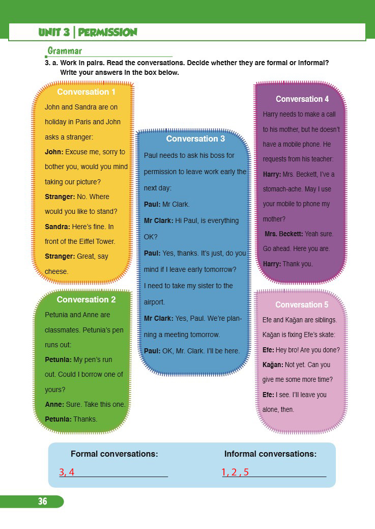 Work in pairs. Read the conversations. Decide whether they are formal ...