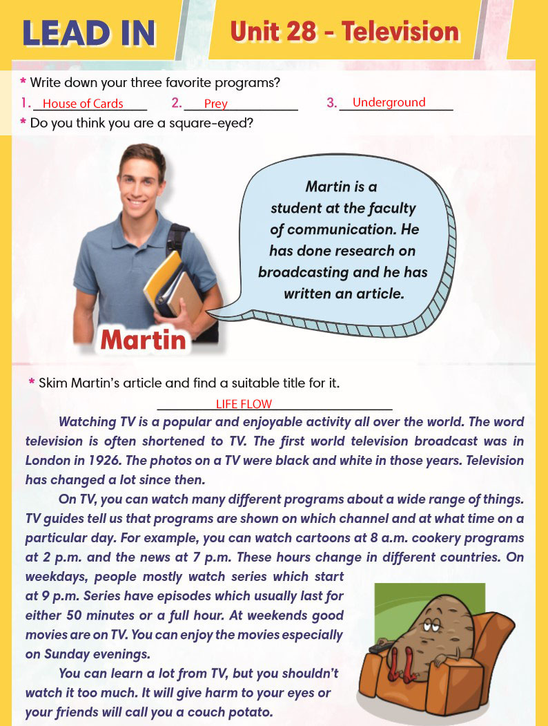 Write down your three favorite programs?