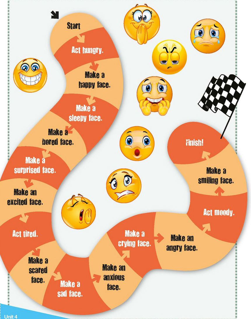 Miming Game: Throw the bean. Read the sentence in the box. Mime it and ...