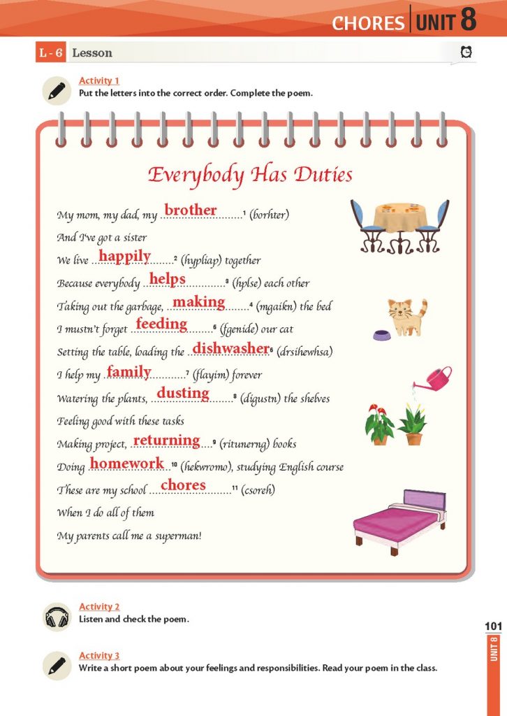Write a short poem about your feelings and responsibilities. Read your ...