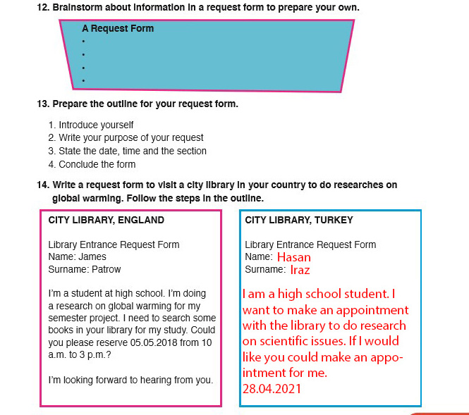 Prepare the outline for your request form. - Evvel Cevap