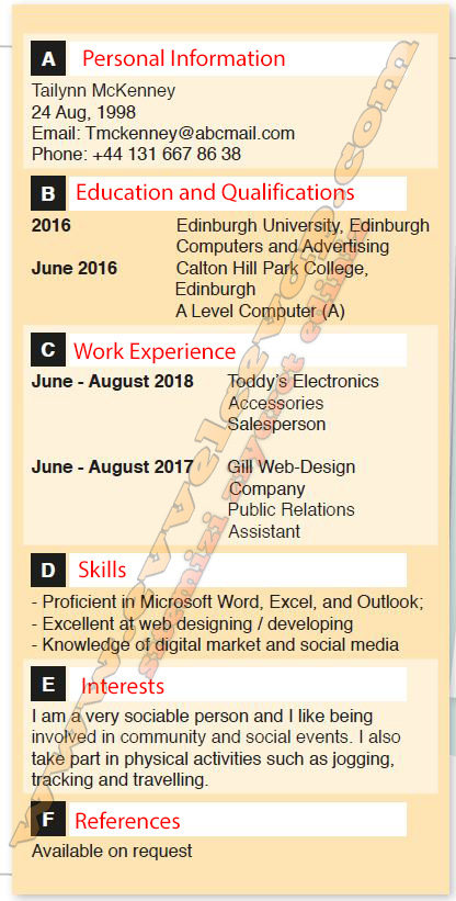 Read the job ads again and match them with the letter of intent and the ...