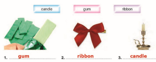 Use the words below to label the pictures.