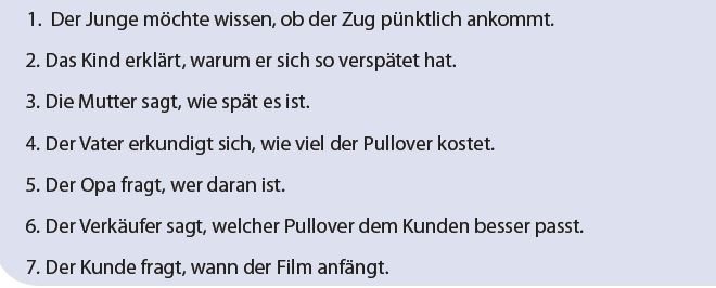 Bilde Sätze und schreib sie. (Es gibt mehrere Möglichkeiten.)