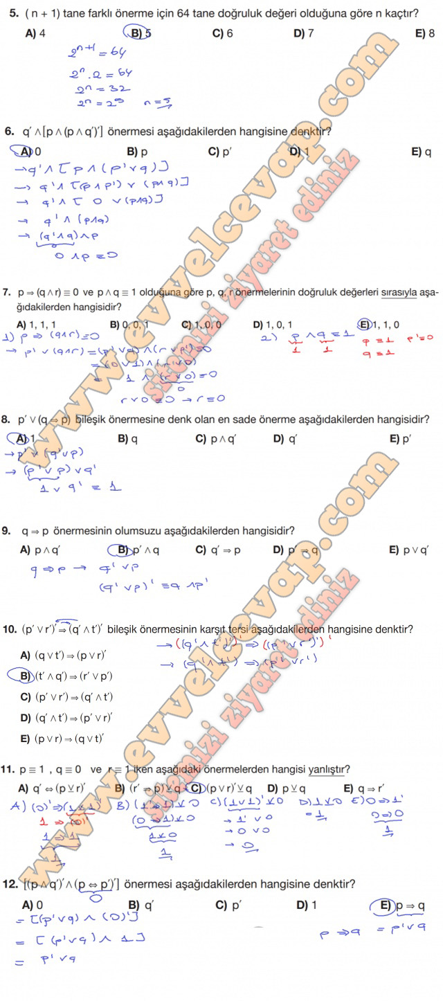 9. Sınıf Matematik Ders Kitabı Sayfa 41 Cevapları Pasifik Yayınları