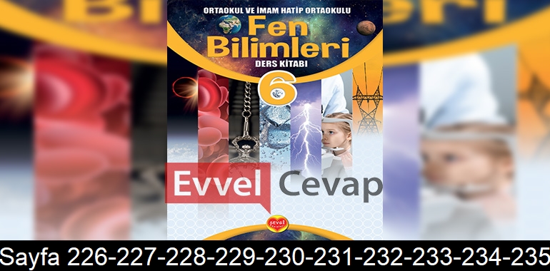 6. Sınıf Sevgi Yayınları Fen Bilimleri Ders Kitabı Cevapları Sayfa 226 ...