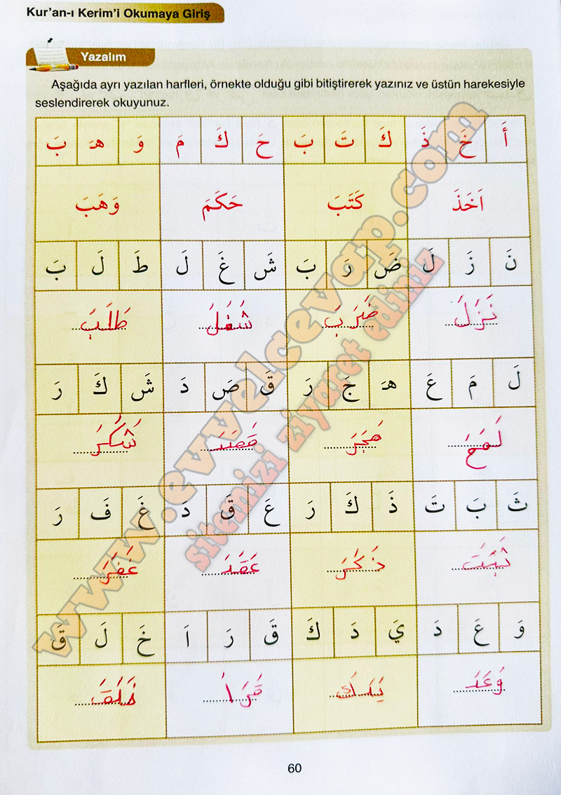5. Sınıf Kur’an-ı Kerim Ders Kitabı Cevapları Ata Yayıncılık Sayfa 60