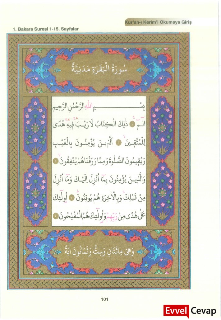 5. Sınıf Kur’an-ı Kerim Ders Kitabı Cevapları Ata Yayıncılık Sayfa 101