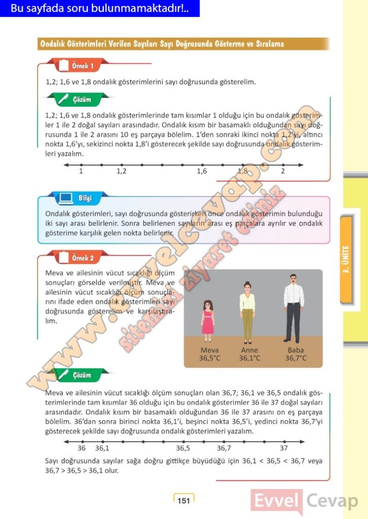 5. Sınıf Meb Yayınları Matematik Ders Kitabı Cevapları Sayfa 151-152-153-154-155