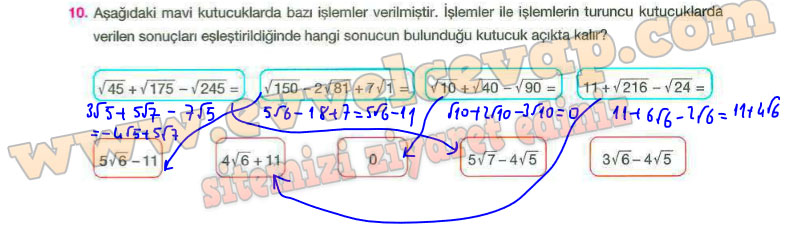 Aşağıdaki mavi kutucuklarda bazı işlemler verilmiştir. İşlemler ile ...