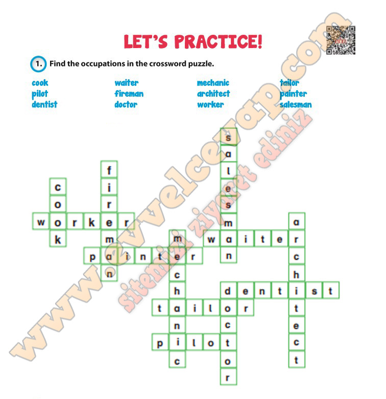 Find the occupations in the crossword puzzle.