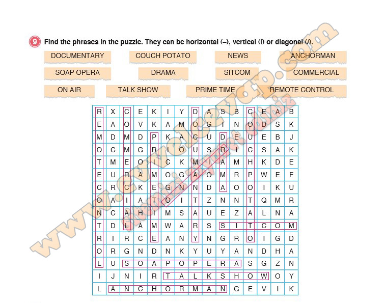 Find the phrases in the puzzle. They can be horizontal (-), vertical (I ...