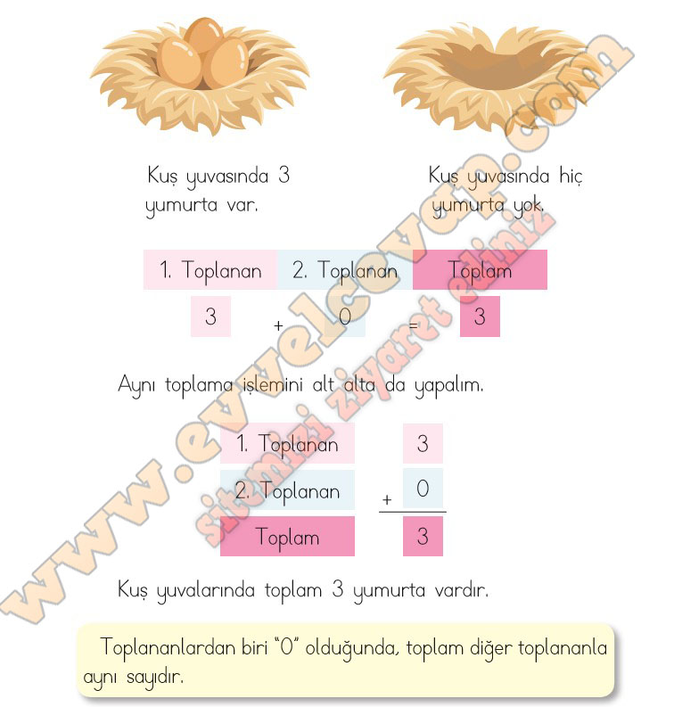 Kuş yuvalarında toplam yumurta sayısını bulalım.
