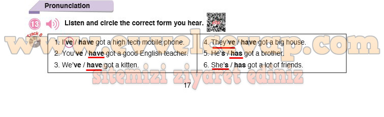 Listen and circle the correct form you hear.
