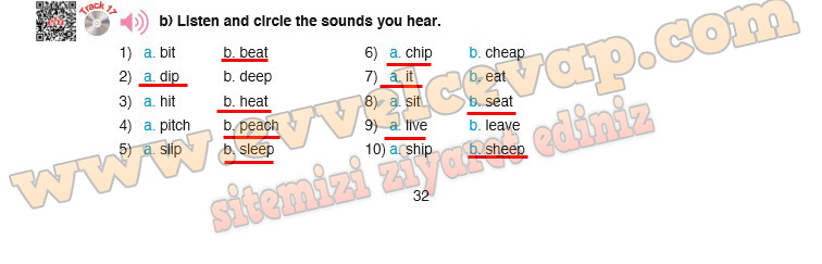 Listen and circle the sounds you hear.