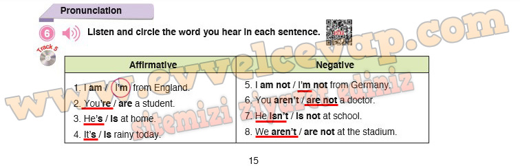 Listen and circle the word you hear in each sentence. - Evvel Cevap
