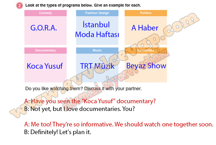 Look at the types of programs below. Give an example for each.
