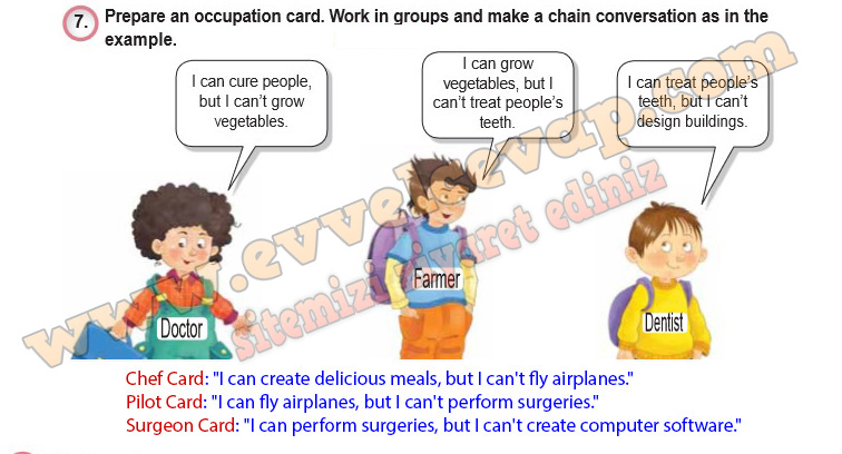 Prepare an occupation card. Work in groups and make a chain ...