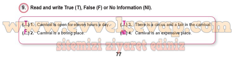 Read and write True (T), False (F) or No Information (NI).