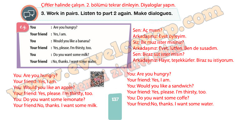 Work in pairs. Listen to part 2 again. Make dialogues