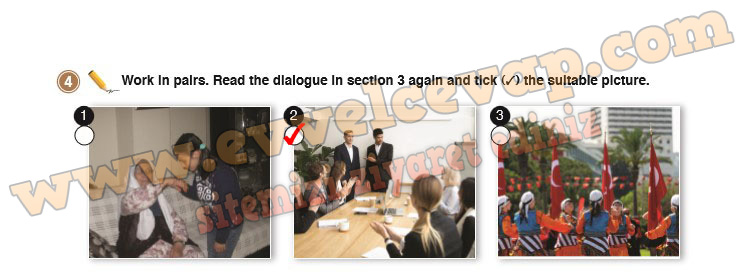Work in pairs. Read the dialogue in section 3 again and tick ( ) the ...