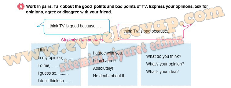 Work in pairs. Talk about the good points and bad points of TV. Express ...