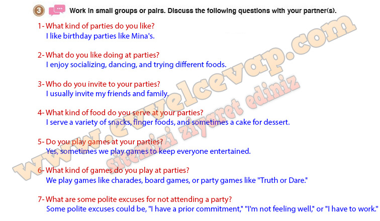 Work in small groups or pairs. Discuss the following questions with your partner(s).