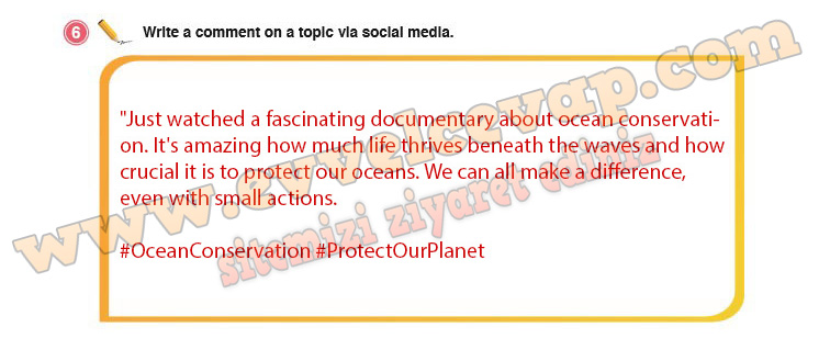 Write a comment on a topic via social media.