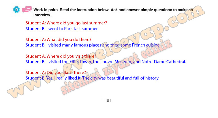 Your dialogue ohould answer the questions below.