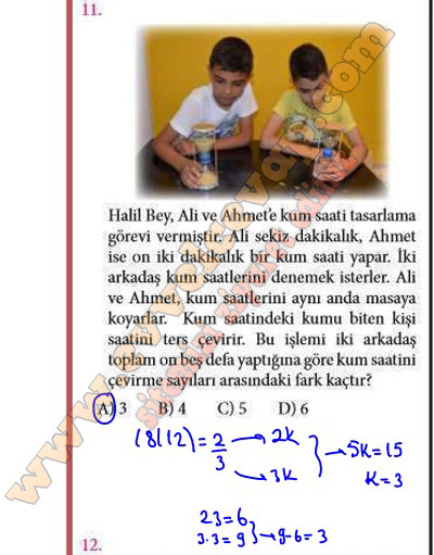 Halil Bey, Ali ve Ahmet'e kum saati tasarlama görevi vermiştir. Ali ...