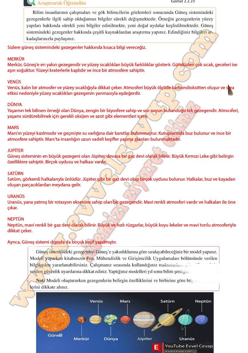 6. Sınıf Adım Adım Yayınları Fen Bilimleri Ders Kitabı Cevapları Sayfa 18-19-20-21-22