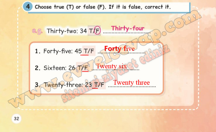 Choose true (T) or false (F). If it is false, correct it.
