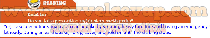 Do you take precautions against an earthquake? What do you do during an ...