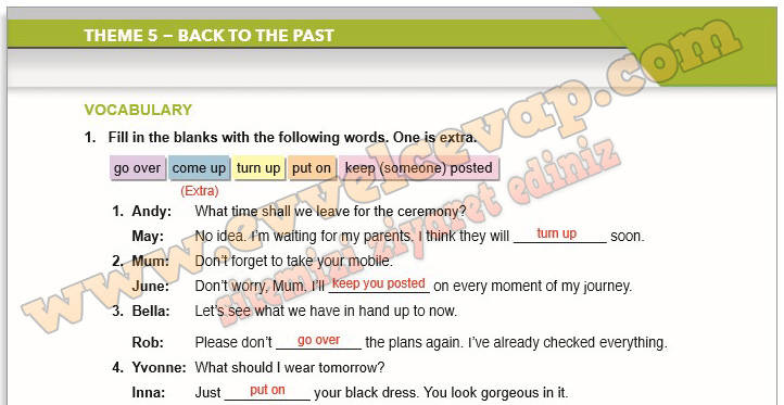 Fill in the blanks with the following words. One is extra.